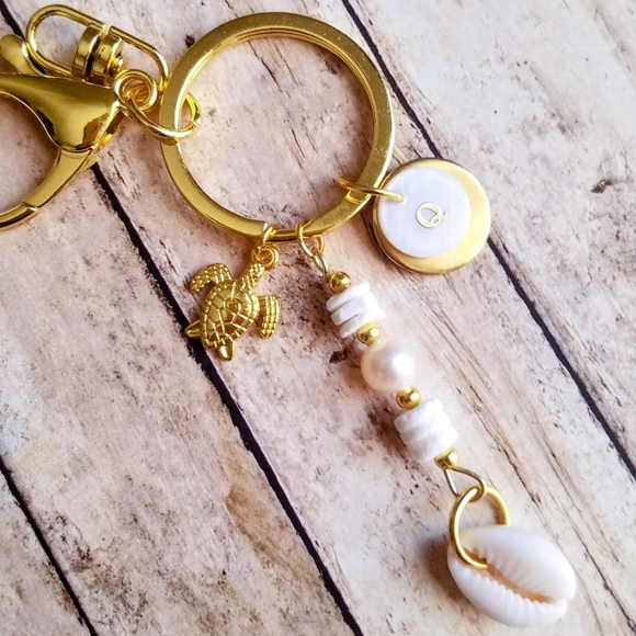 Accessories | Letter Q Gold Turtle Keychain | Poshmark